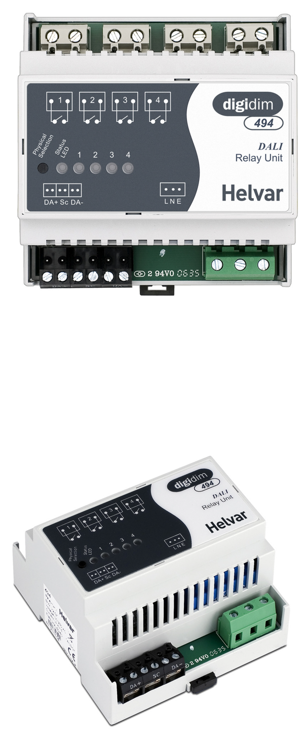 Bộ Relay Helvar - 494 4 × 10 A Relay Unit - hdptech